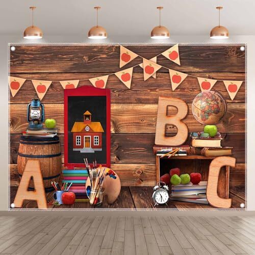 8x6ft Back to School Photography Backdrop ABC Letter Vintage 8'x6 ...