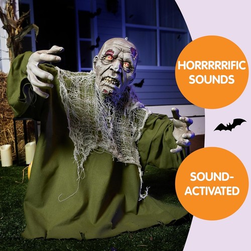 Halloween Animated Zombie Groundbreaker Outdoor Decor with Light Up ...
