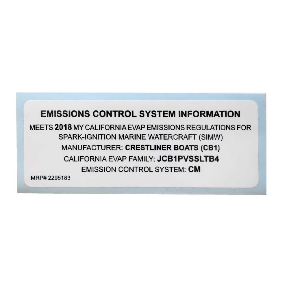 Lund Boat Emissions Control Decal 2295183 | White 4 1/4 x 1 3/4 Inch | eBay
