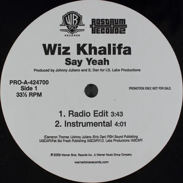 Wiz Khalifa Say Yeah Vinyl Single 12inch Warner | eBay.de