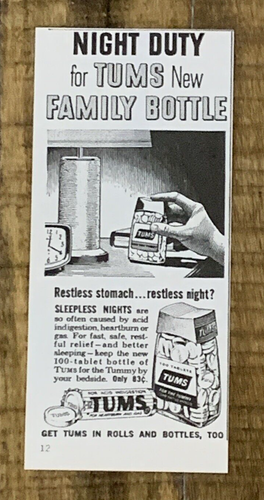 Vintage Print Ad Tums 1962 #0307 | eBay