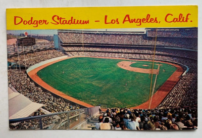 1966 Postcard Los Angeles Dodger Stadium Opening Day April 1962 ...