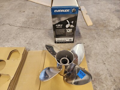 NEW 4 BLADE 15" X 18P EVINRUDE JOHNSON BRP RX4 SS PROPELLER, 177320 ...