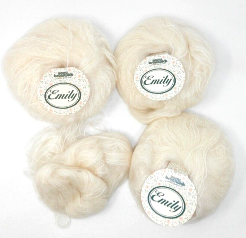 Brunswick EMILY Yarn ECRU #47000 Mohair Blend Skeins Balls Made In ...