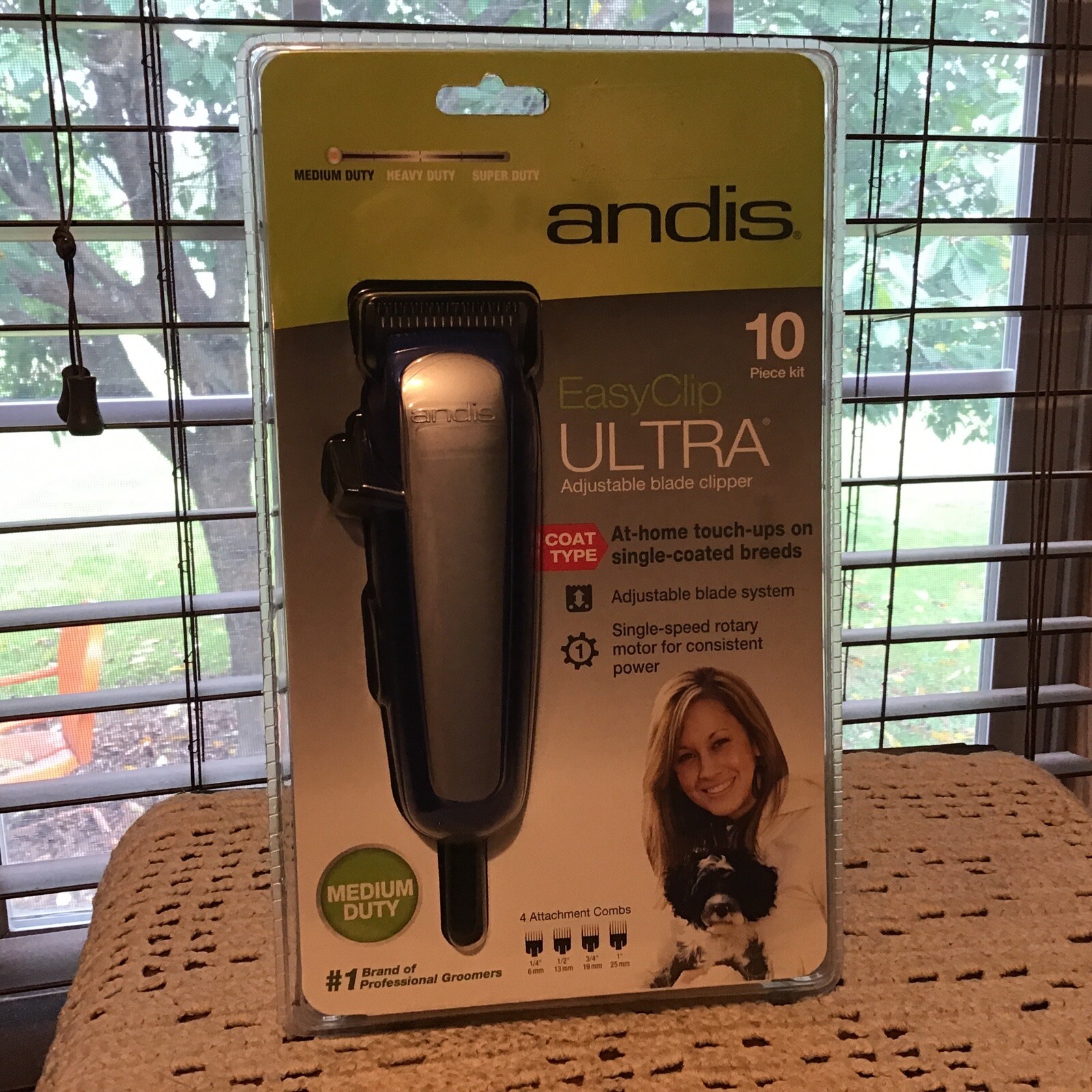 Andis Easy Clip Ultra 10 pc adjustable blade medium duty dog pet clipper | eBay