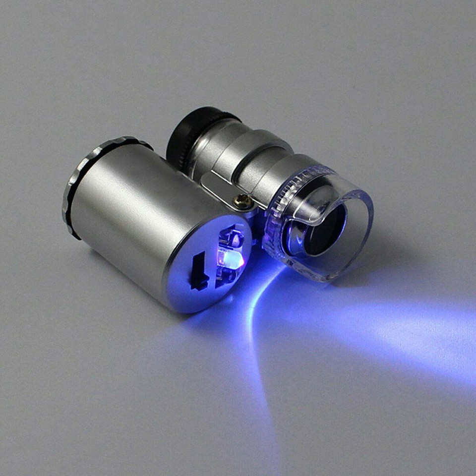 60X Magnifying Loupe Jewelry Jewelers Pocket Magnifier Loop Eye Coins ...