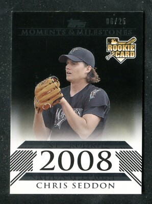 2008 Topps Moments and Milestones Black #171 Chris Seddon RC /25 Florida Marlins | eBay