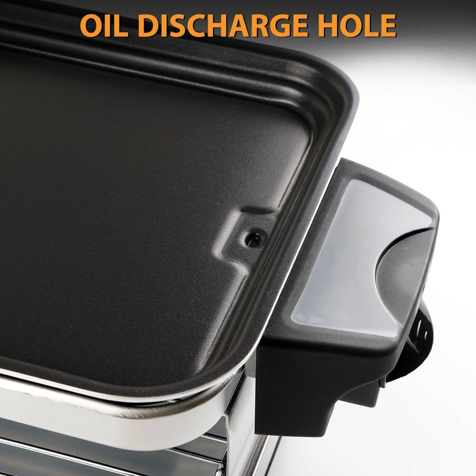 Multi-function 110V Electric Grill & Griddle Pans BBQ Non-Stick Frying ...