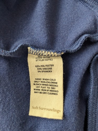 Soft Surroundings Arpina Layered Flowy Tunic Top Paisley Patriot Blue ...