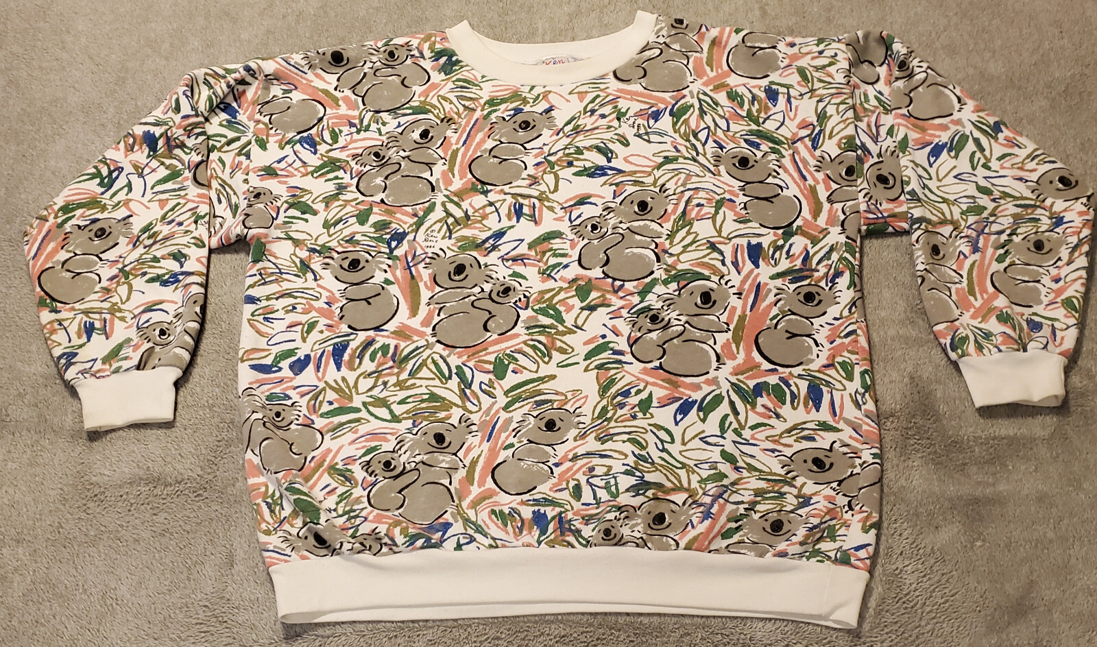 VINTAGE KEN DONE Koala All Over Print Sweatshirt LARG… - Gem