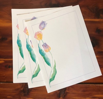 Vintage Decorative Printer Paper Stationery 50 Sheets 8.5 x 11 ...