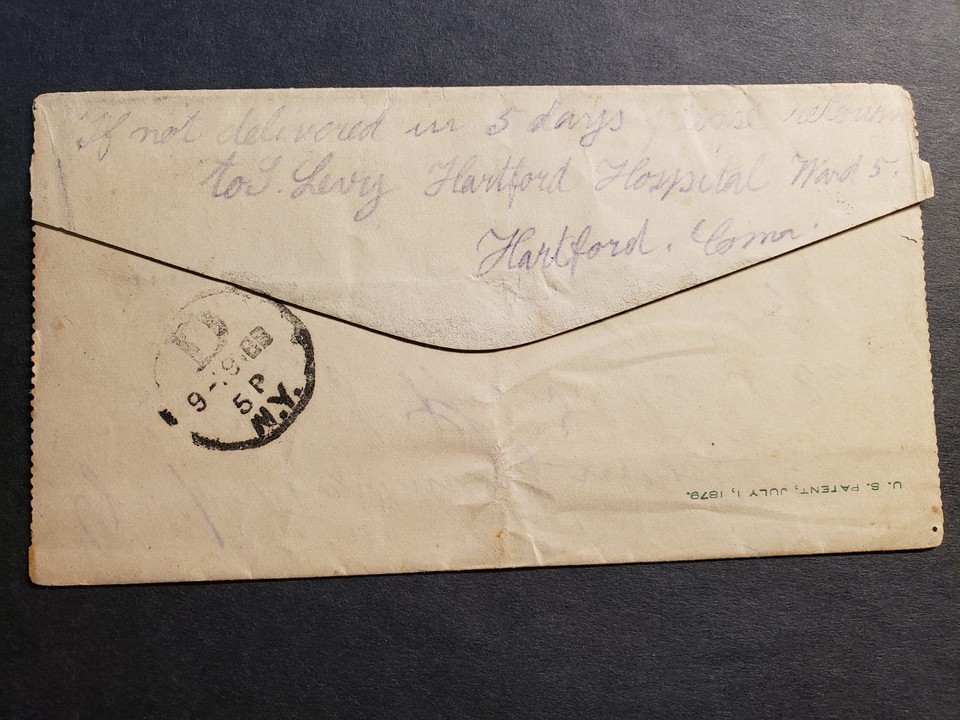 1888 LETTER CARD Postal History Cover HARTFORD, CT Hospital to NY | eBay UK