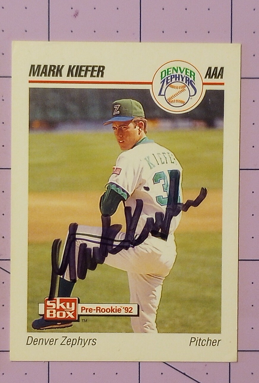 1992 Skybox #66 Mark Kiefer (Denver Zephyrs) autographed baseball card ...