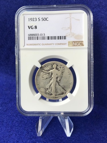 1923-S WALKING LIBERTY SILVER HALF DOLLAR 50c *NGC VG8 VERY GOOD* Tough ...