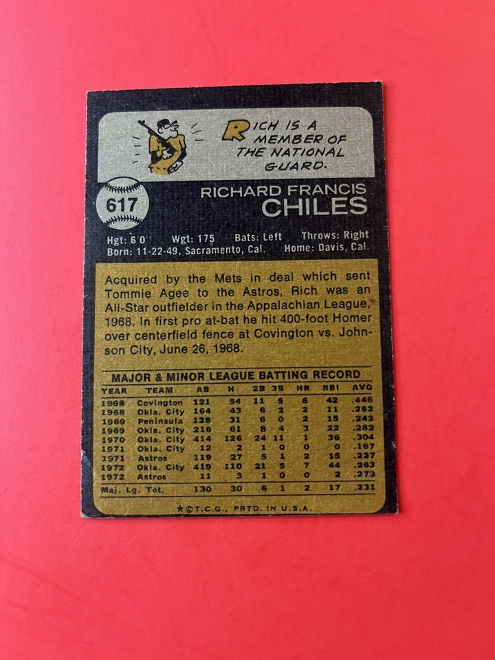 1973 Topps - #617 Rich Chiles VG | eBay