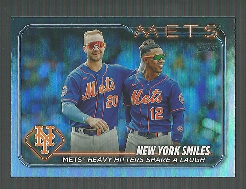 2024 Topps Series 1 NEW YORK METS TEAM CARD RAINBOW FOIL PARALLEL #38 ...