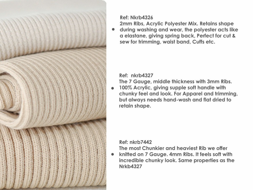 Rib Knit Fabric Sweater Material,Cuff Trim Waistband,Chunky Stretch ...