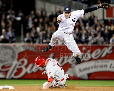 Derek Jeter New York Yankees turning double play 8x10 11x14 16x20 photo ...