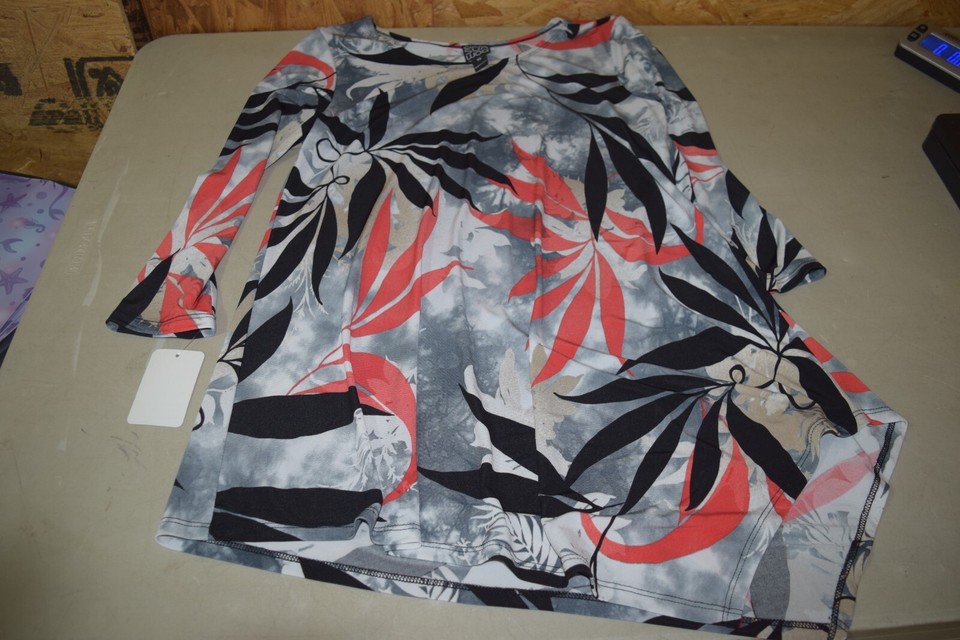 Clara Sun Woo Kerchief Angle Hem Tunic XS Leaf Scatter TU69P | eBay