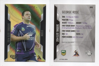 2014 NRL Elite Gold Parallel George Rose #HF61 Melbourne Storm | eBay