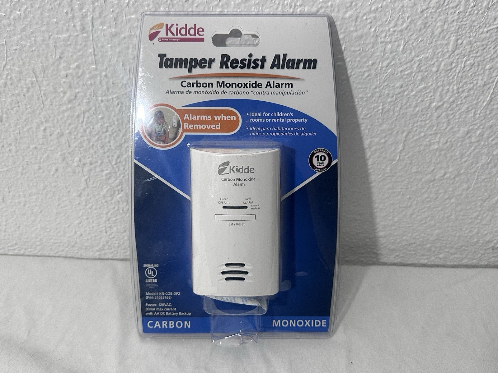 Kidde KN-COB-DP2 Plug-In Carbon Monoxide Tamper Resist CO Detector ...