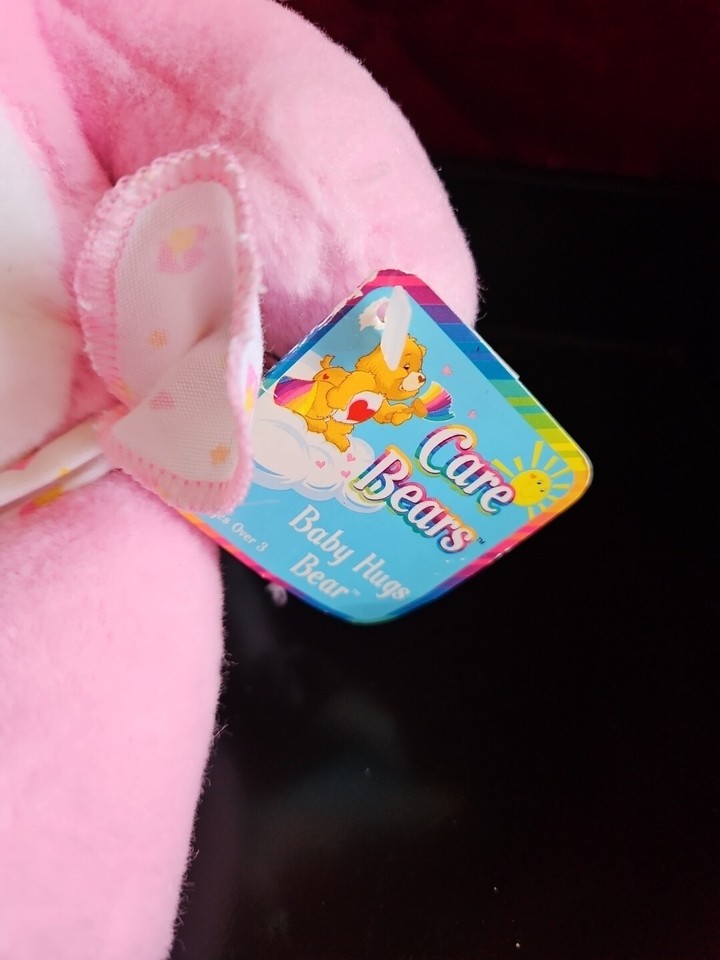 NWT Care Bear Baby Hugs Bear wearing Diaper 2002 10" Plush Pink Baby ...