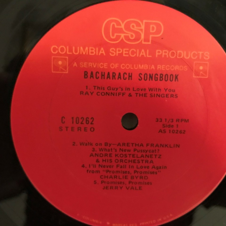 BERT BACHARACH LP SONGBOOK , VARIOUS ARTIST | eBay