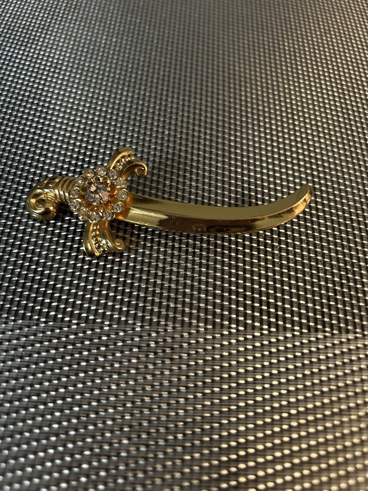Vintage signed Coro SWORD Saber Dagger Brooch Rhinestone Pin | eBay