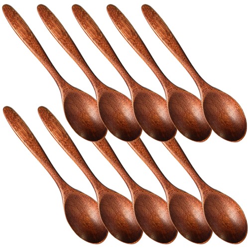 10Pcs Wooden Spoons Wood Sugar Spoon Salt Spoons Storage Jar Spoons ...