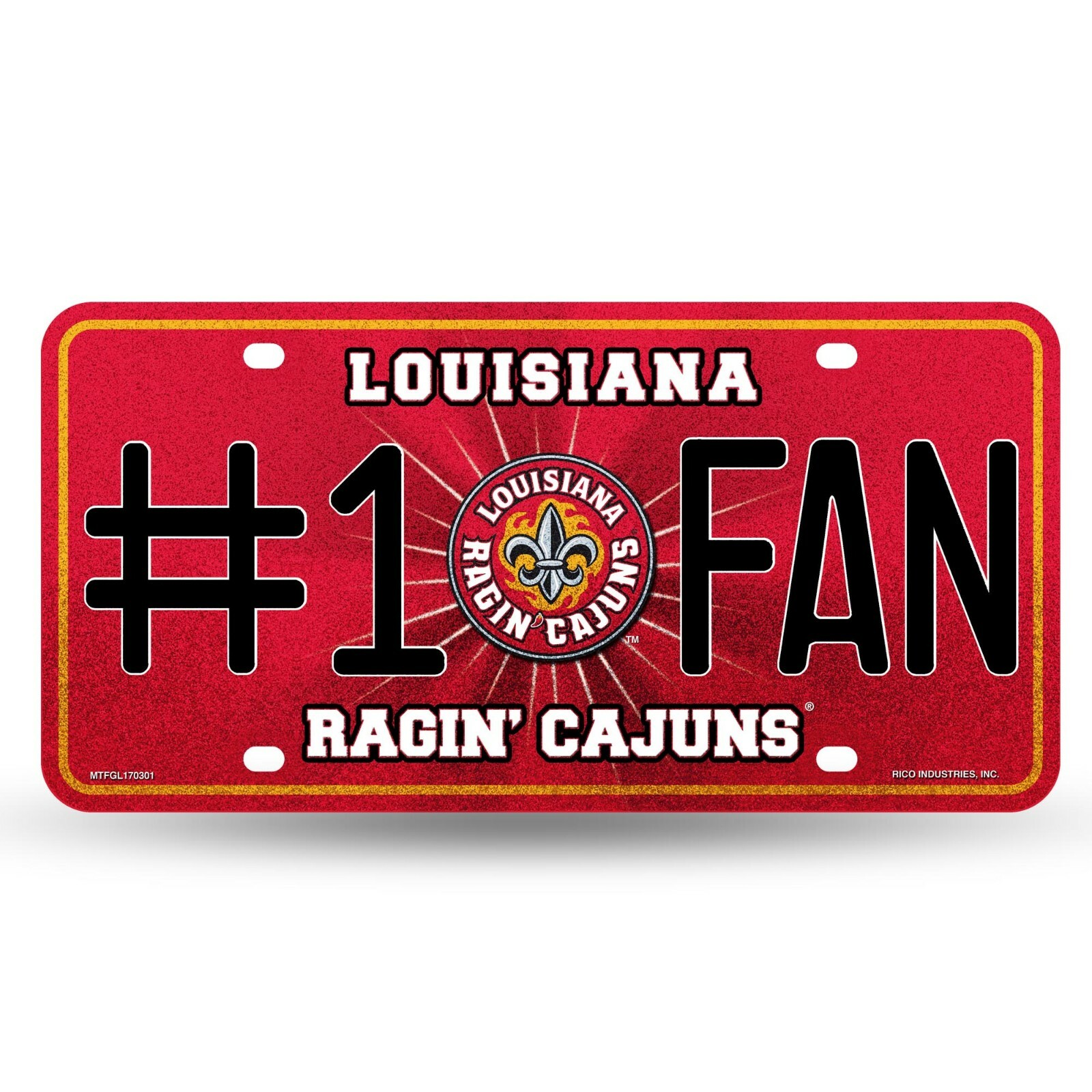Louisiana Lafaette Ragin' Cajuns #1 Fan Bling Metal License Plate. #905 ...