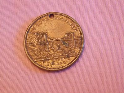 Rare 1889 See Our Bridge Brooklyn Bridge Breuger Bronze Coin Medal XF+ ...