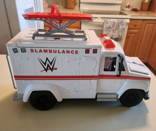 WWE Wrekkin Slambulance Vehicle Ambulance Truck Wrestling Mattel W ...