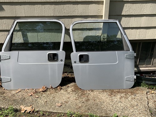 1997 2006 Jeep Wrangler TJ Hard Doors Left Right Pair Bright Silver Metallic | eBay