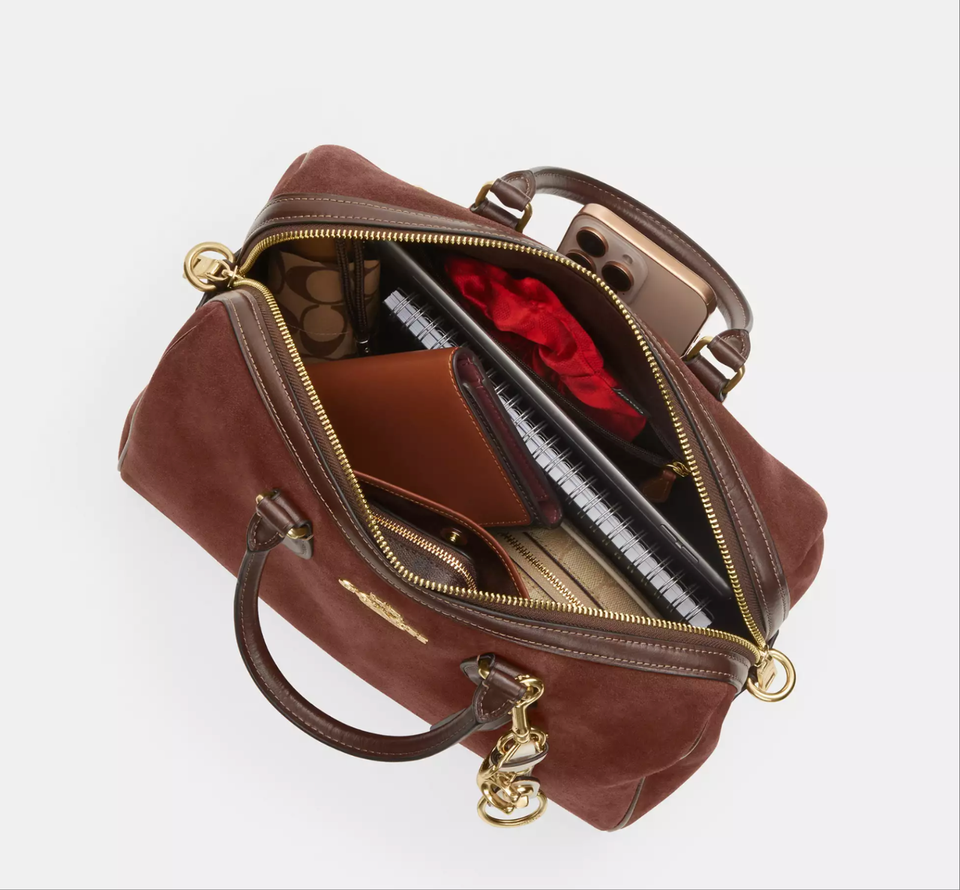 NWT Coach Rowan Large Satchel Bag CCC79 Suede Vintage Brown 2025 FALL👜🔥 ...