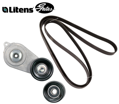 Belt Tensioner Assembly Idler Pulley Drive Belt Kit OES for Acura MDX ...