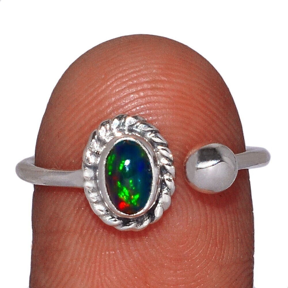 Chalama Black Opal 925 Sterling Silver Ring - Size 7 | eBay