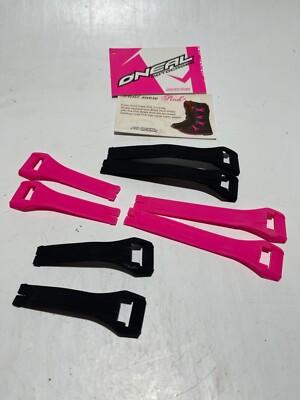 ONEAL O,NEAL YOUTH BOOT STRAPS LATCHES BUCKLES BLACK + PINK MOTOCROSS ...