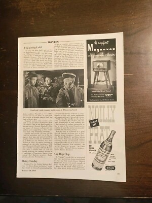Magnavox TV & Nolly Pratt Dry Vintage Magazine AD 1949 | eBay