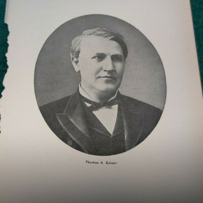 1928 THOMAS Alva EDISON American Inventor Electric Light Bulb ...