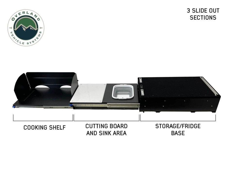 OVS Camp Cargo Box Kitchen With Slide Out Sink Cooking Shelf and Work ...