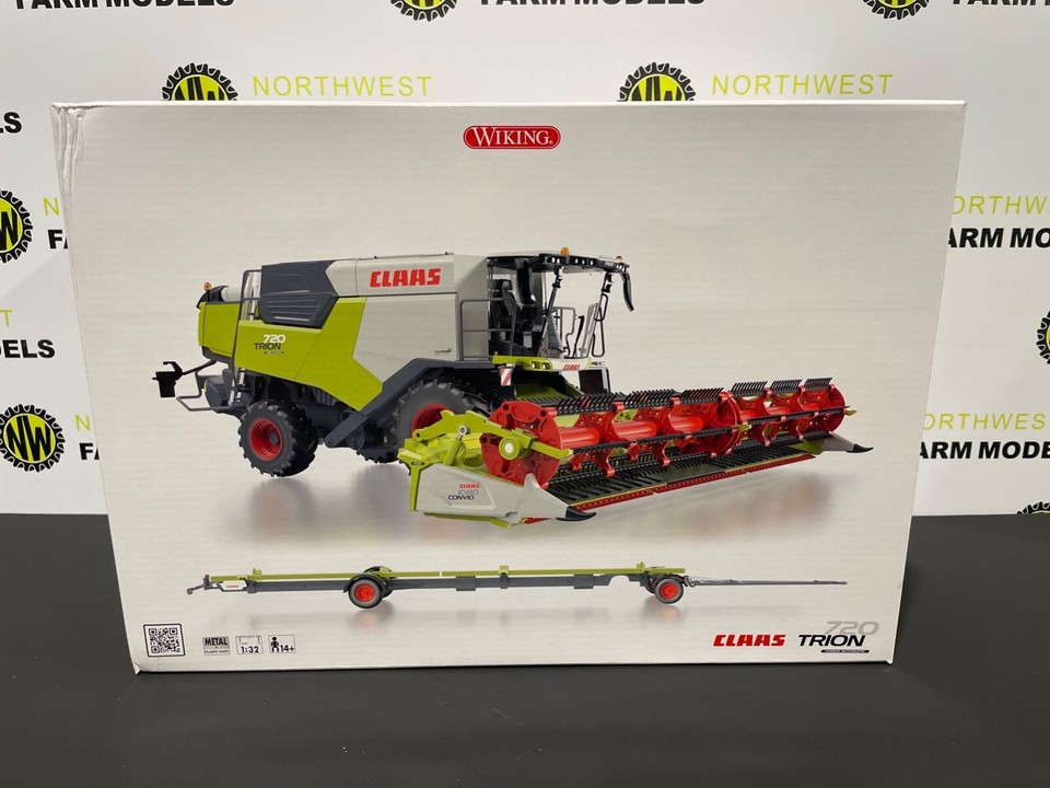 WIKING 1:32 SCALE CLAAS TRION 720 COMBINE HARVESTER WITH HEADER AND ...
