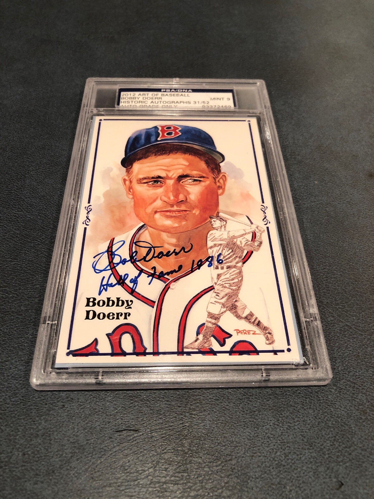 Bobby Doerr 31/52 2012 Historic Autographs Art Of Baseball AUTO MINT 9 ...