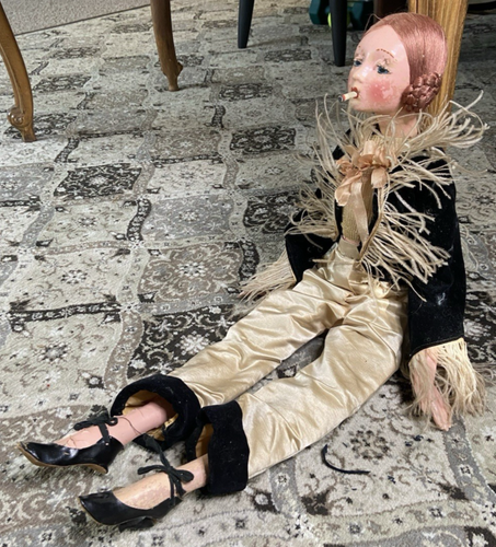 Cubeb Cigarette Smoker Doll Jointed Antique Boudoir 1920s Art Deco ...