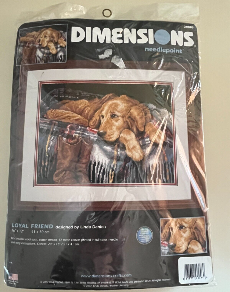 Dimensions Needlepoint Kit Loyal Friend Dog Yarn Craft Western 16"x12 ...