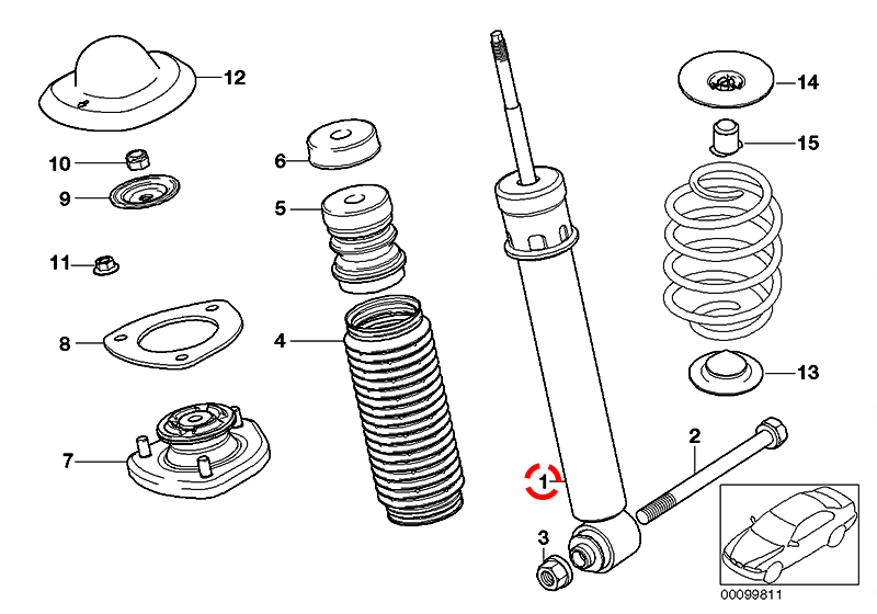 BMW X5 Series E53 Shock Absorber Rear 33526761928 | eBay UK