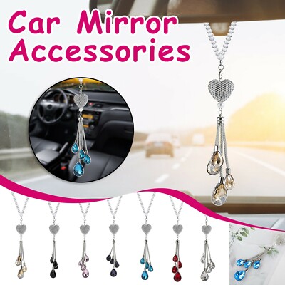 Bling Crystal Car Pendant Lucky Hanging Car Pendant Rhinestone Car ...