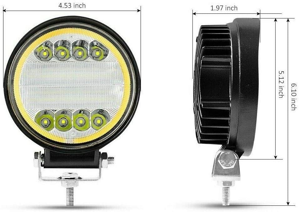 4x 4.5" 72w Round Led 12v/24v Led Work Lights Spot Flood Lamps 4wd Suv ...