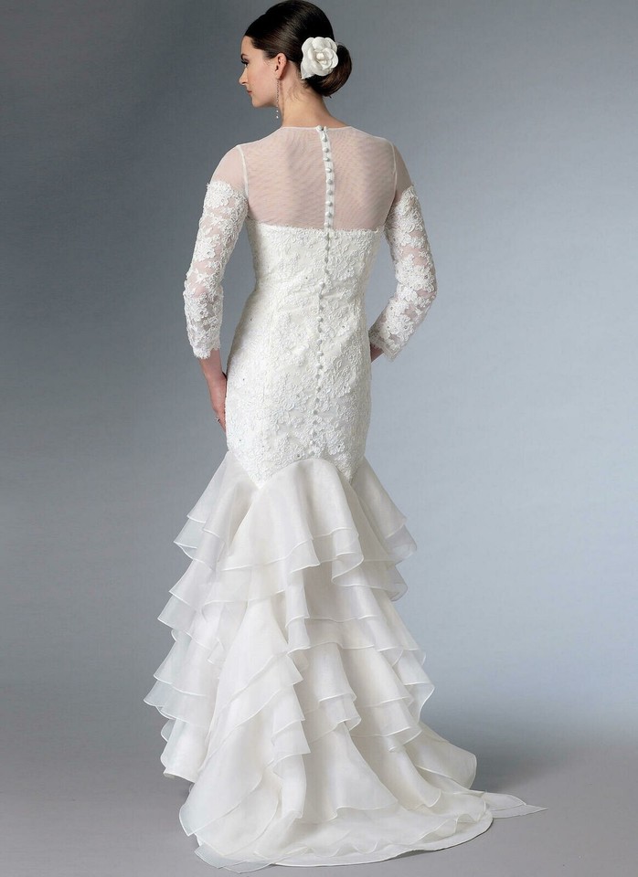 Vogue Pattern V1495 Mermaid Evening Dress Wedding Gown Sweetheart ...
