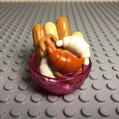 Lego 11 Pieces City Mini Figures Foods Bowl Container,Croissants ...