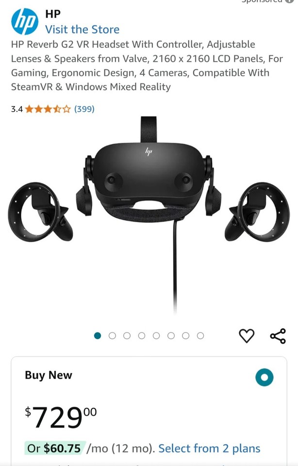 HP Reverb G2 v2 Virtual Reality Headset - USED - READ DESCRIPTION ...